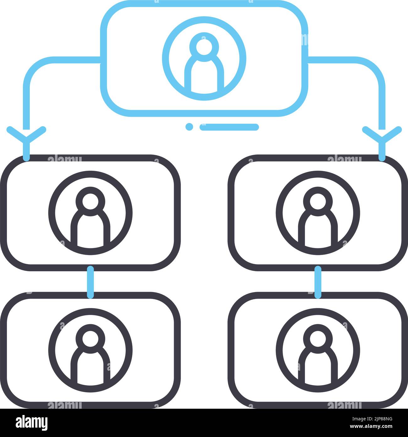 administration chart line icon, outline symbol, vector illustration ...