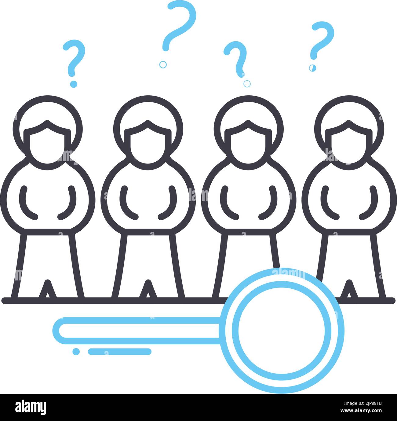audience research line icon, outline symbol, vector illustration ...