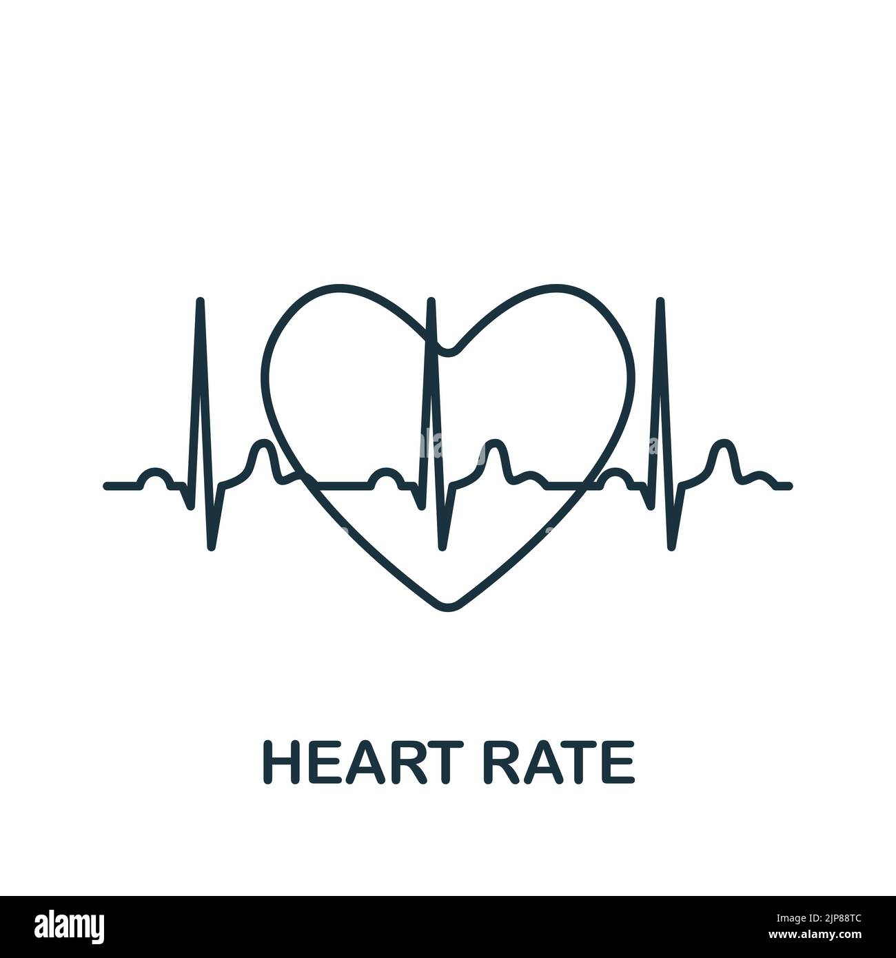 Heart Rate icon. Line simple Health Check icon for templates, web ...