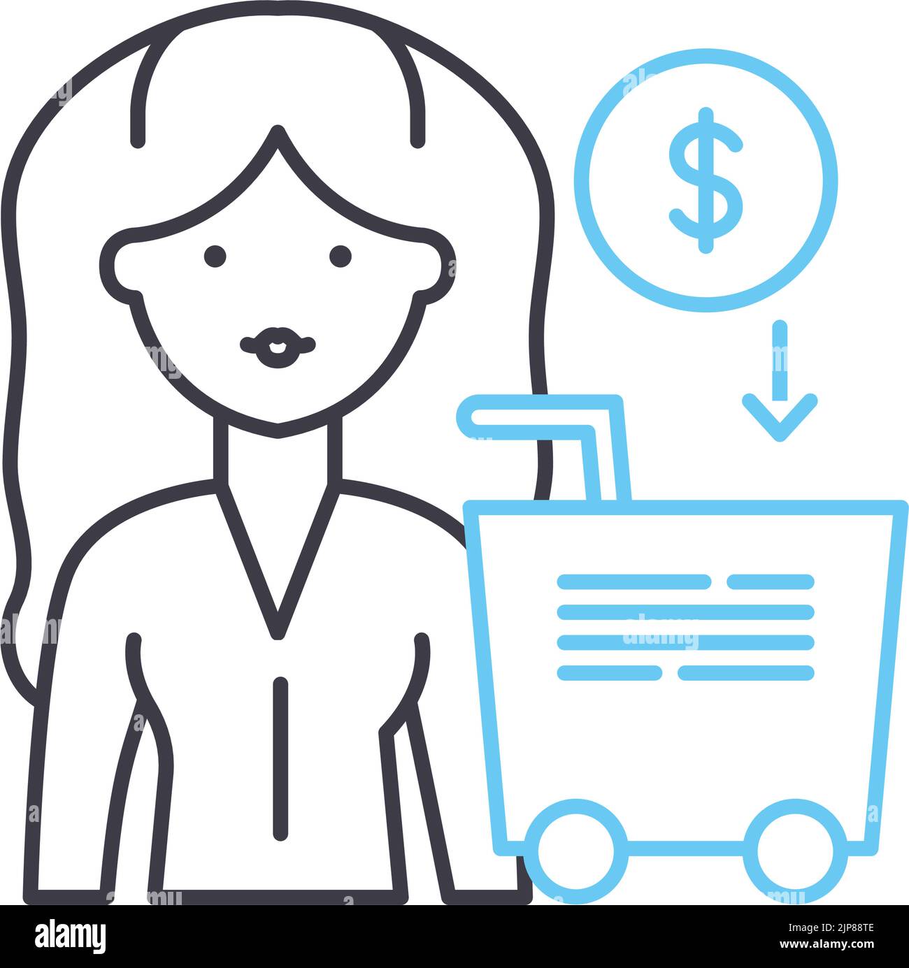 customer line icon, outline symbol, vector illustration, concept sign ...