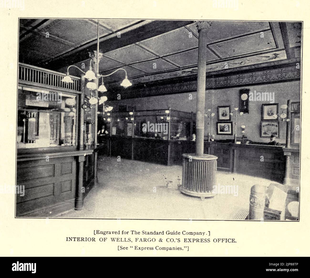 Interior of the Wells-Fargo & Co Express Office, from the book Chicago ...