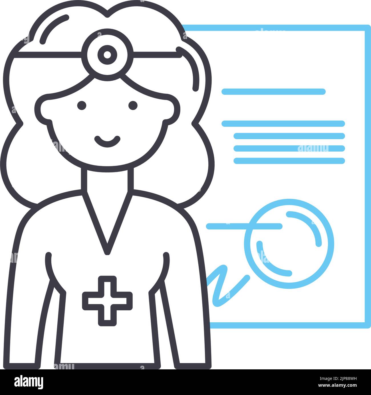 consultation line icon, outline symbol, vector illustration, concept ...