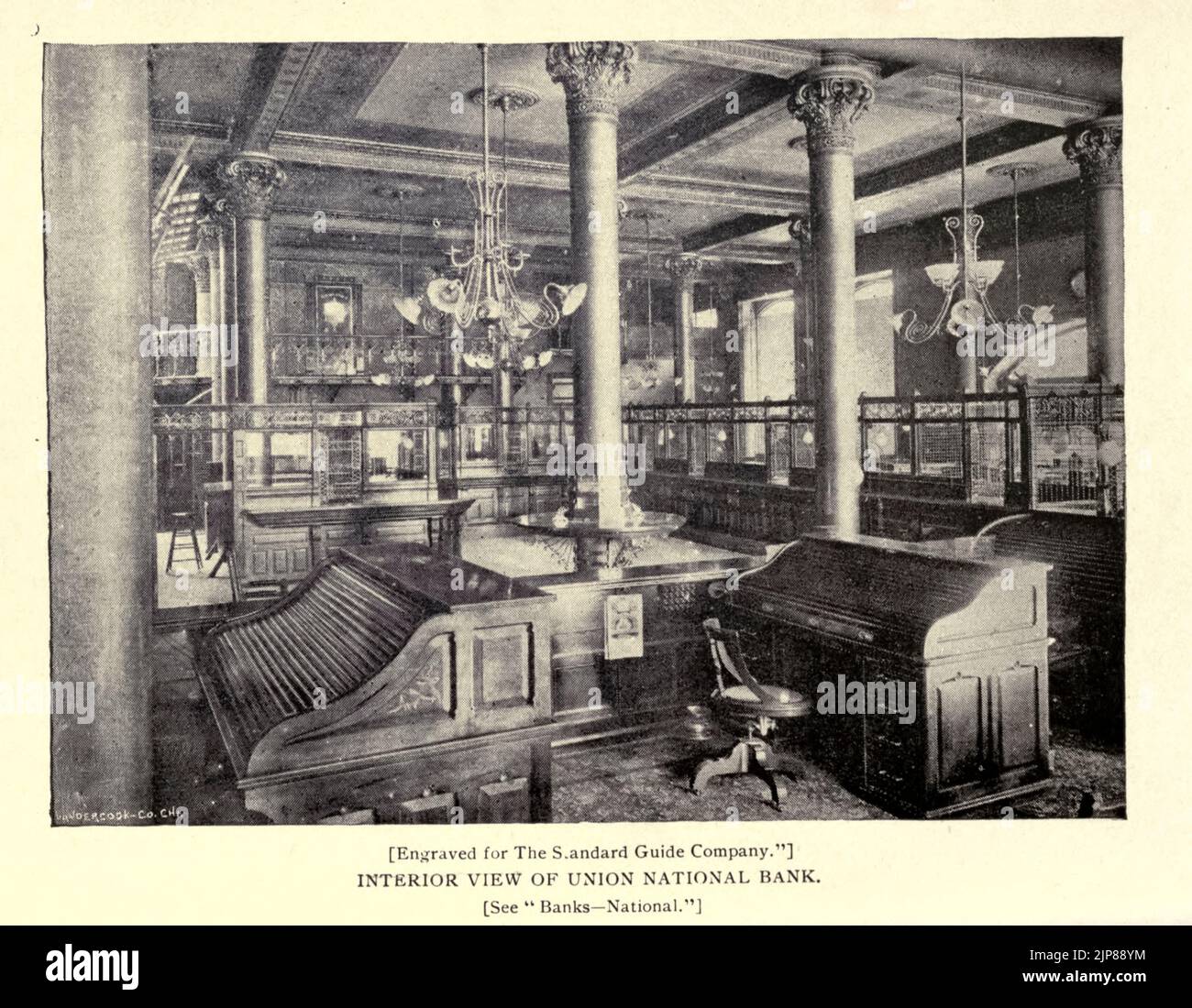 Interior view of the Union National Bank from the book Chicago, the ...
