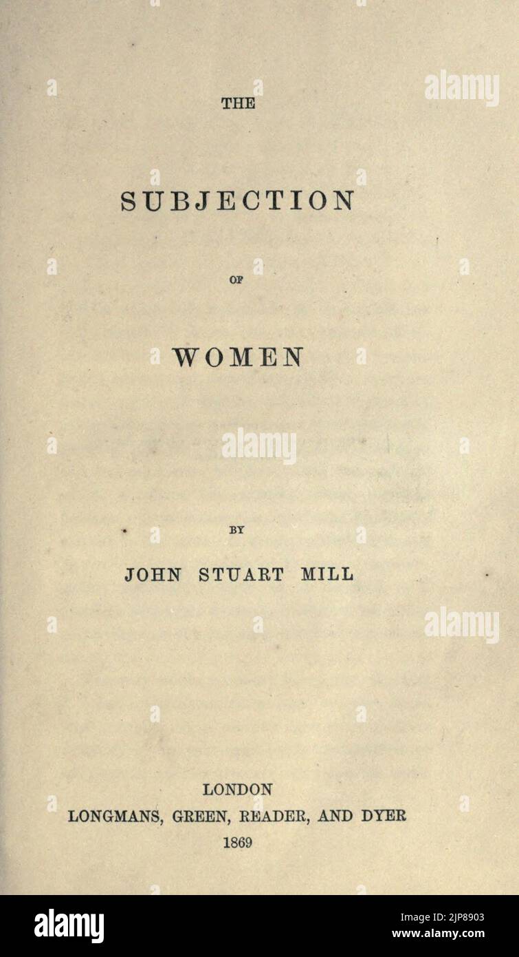 The Subjection of Women Stock Photo - Alamy