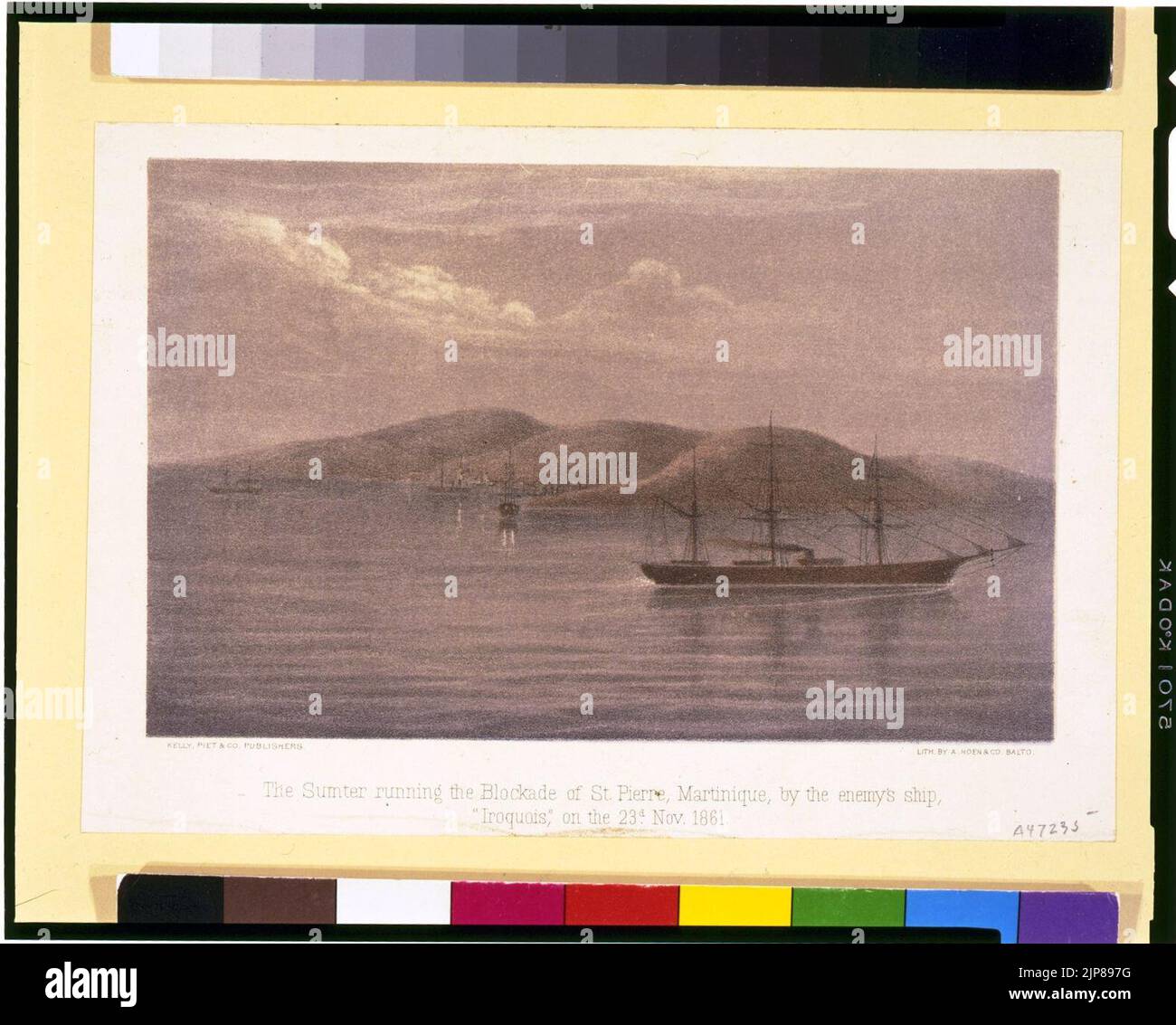 The Sumter running the blockade of St. Pierre, Martinique, by the enemy ...