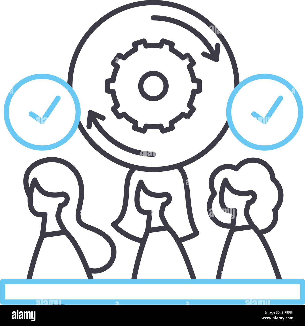 event management line icon, outline symbol, vector illustration ...