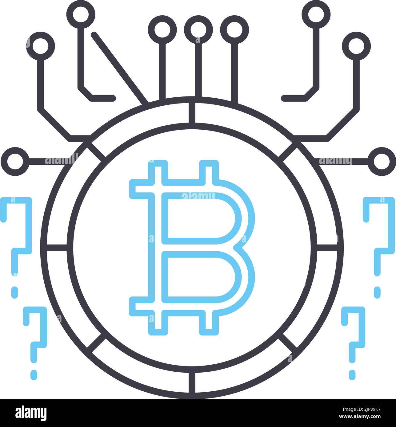 crypto analysis line icon, outline symbol, vector illustration, concept ...