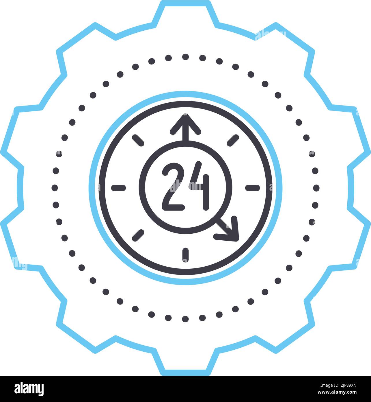 cycle time line icon, outline symbol, vector illustration, concept sign ...