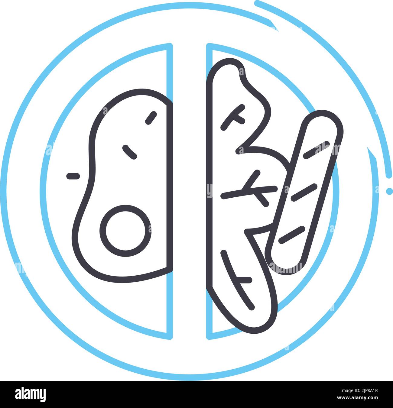 breakfast line icon, outline symbol, vector illustration, concept sign ...