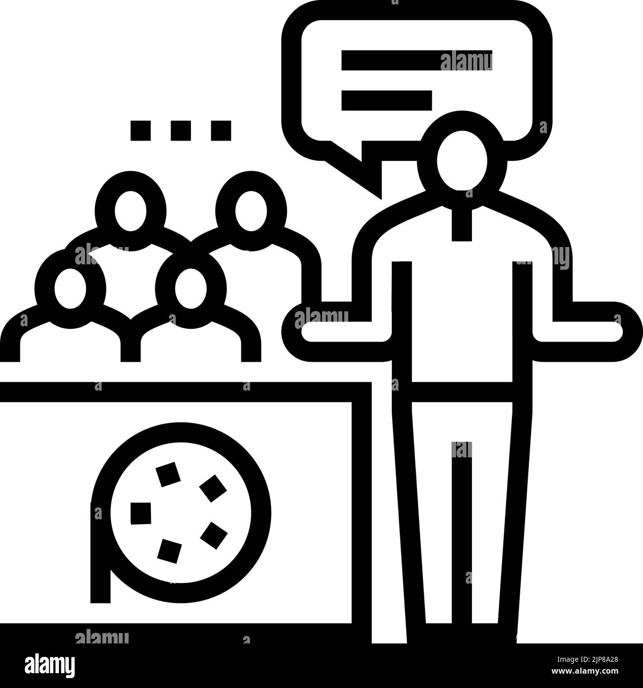 casting interview video film line icon vector illustration Stock Vector ...