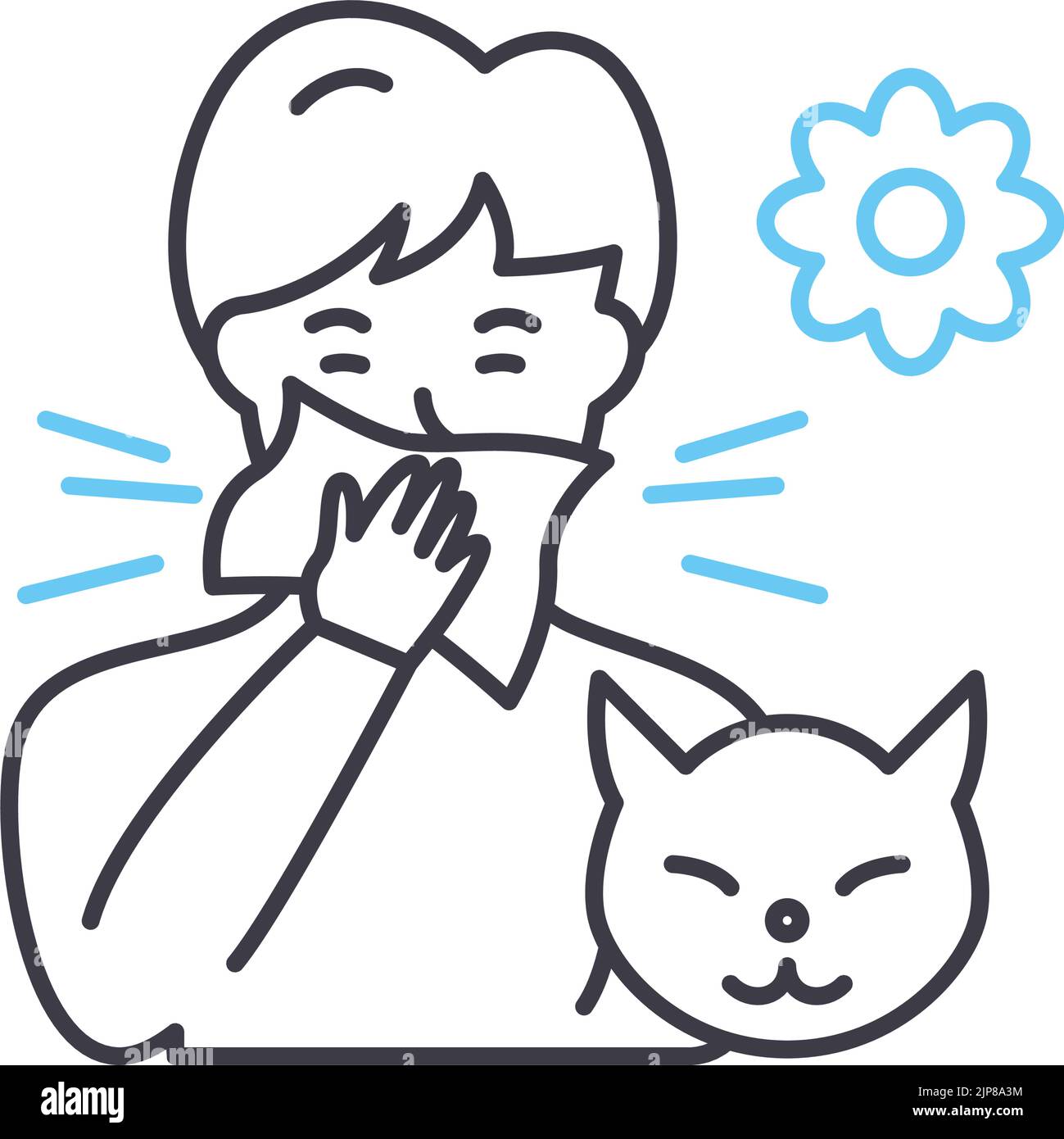 allergy line icon, outline symbol, vector illustration, concept sign ...