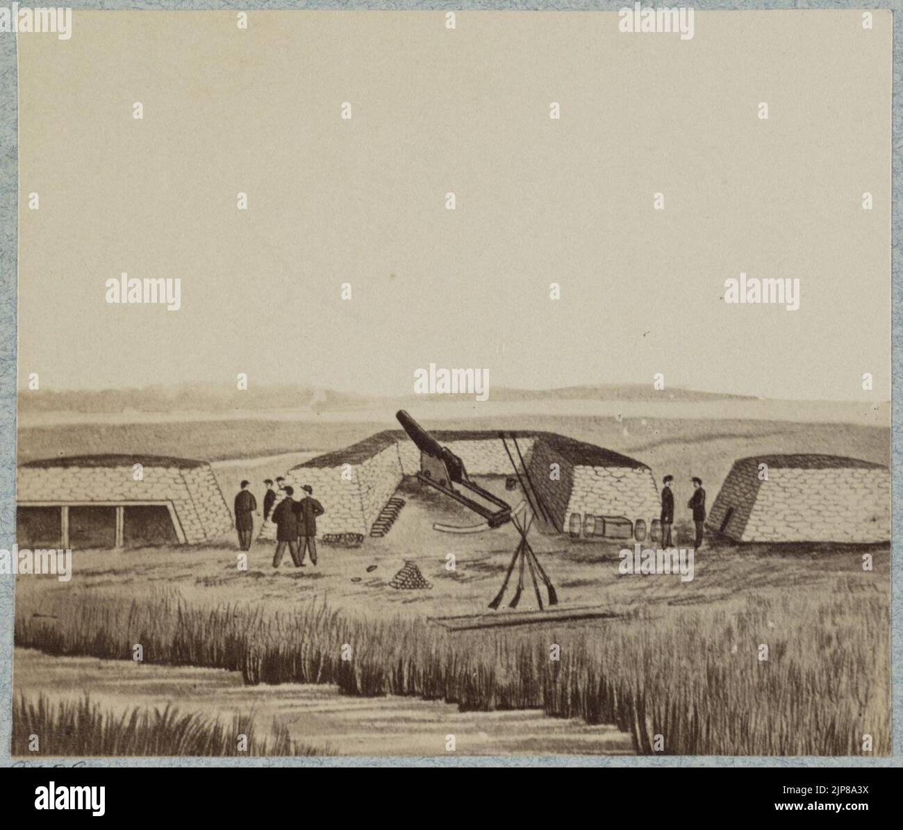 The Swamp Angel Battery from drawing Stock Photo - Alamy