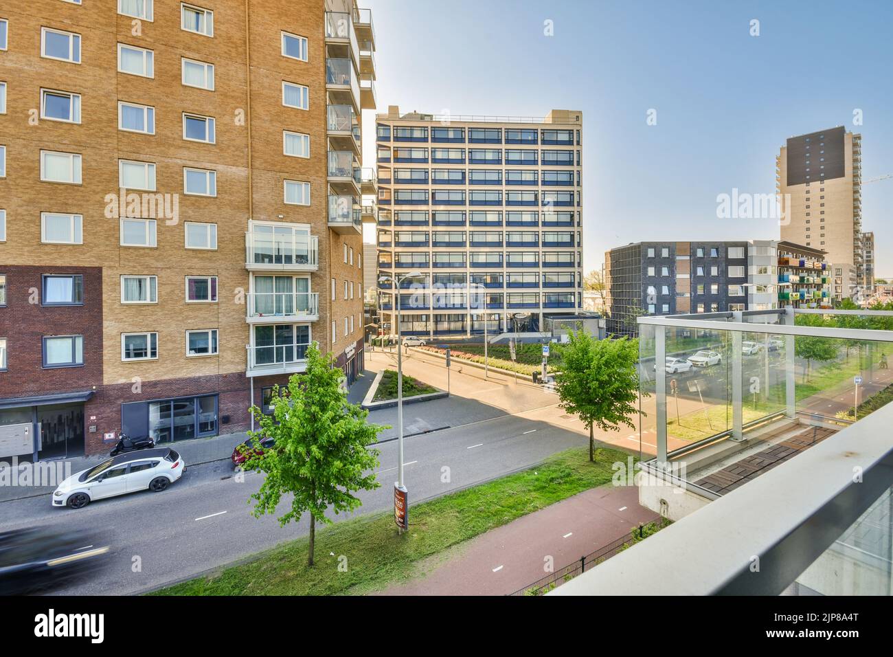 View of street near building with beauty of vagitaion outside Stock ...