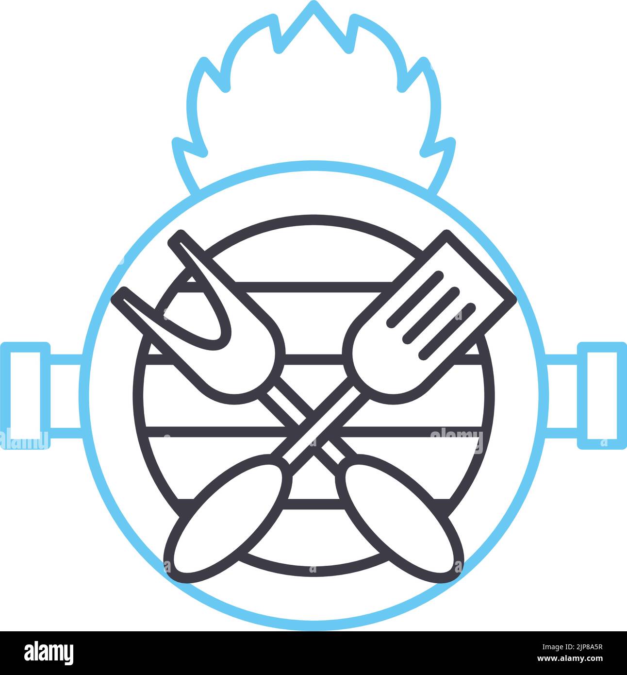 bbq line icon, outline symbol, vector illustration, concept sign Stock ...