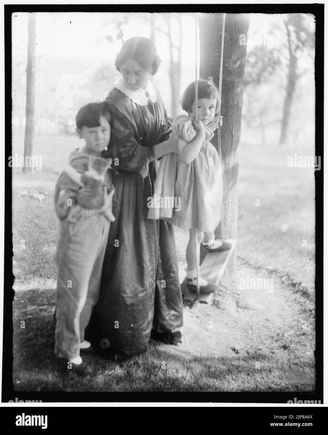 The swing, a study of Mrs. Turner and her children. Made at Waban, Mass ...