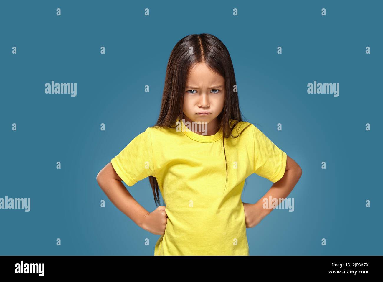 Angry little kid showing frustration and disagreement Stock Photo - Alamy