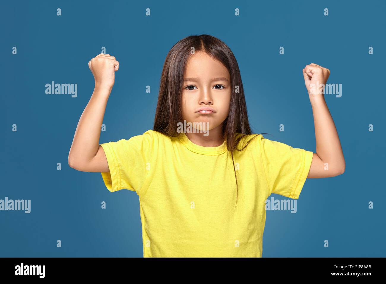Angry little kid showing frustration and disagreement Stock Photo - Alamy