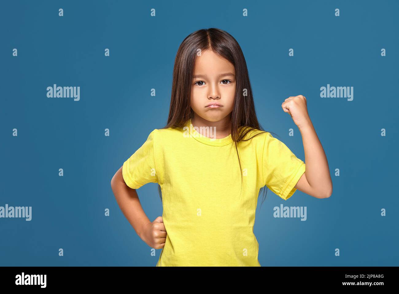 Angry little kid showing frustration and disagreement Stock Photo - Alamy