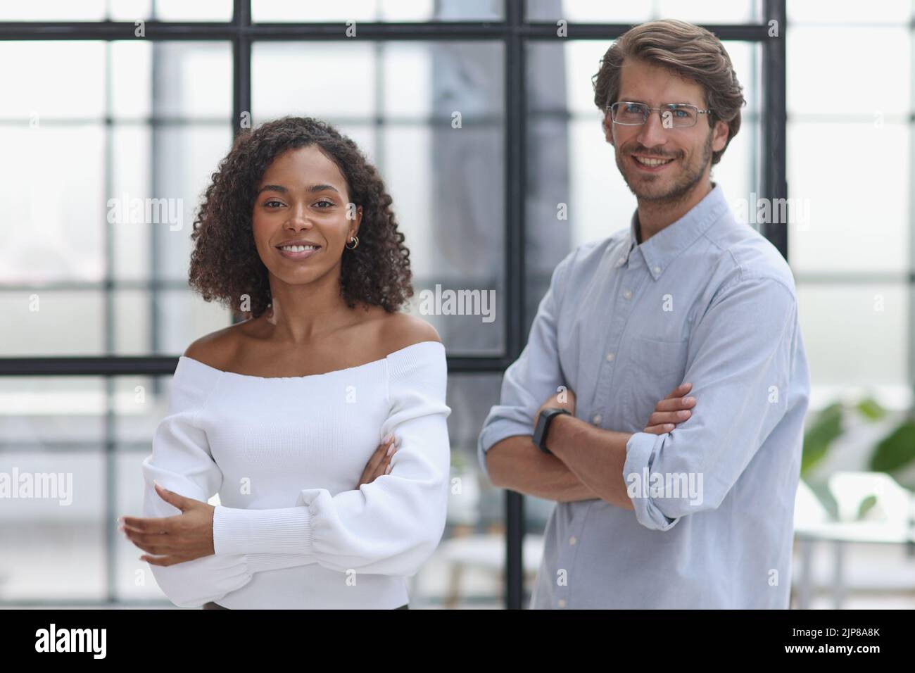 Negotiations in the office. Business woman talks with colleagues Stock ...