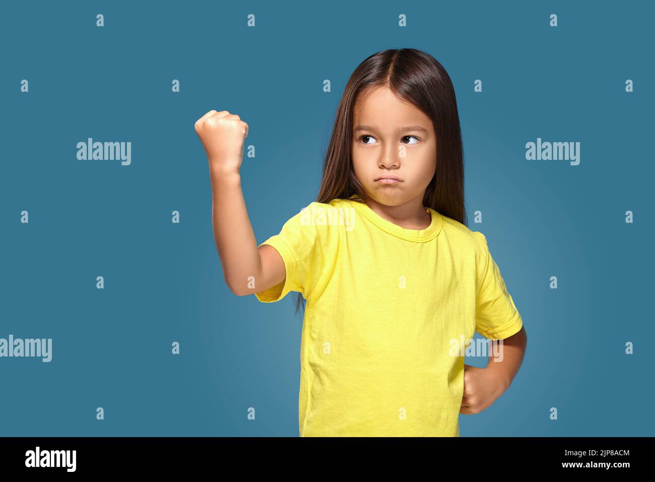 Angry little kid showing frustration and disagreement Stock Photo - Alamy