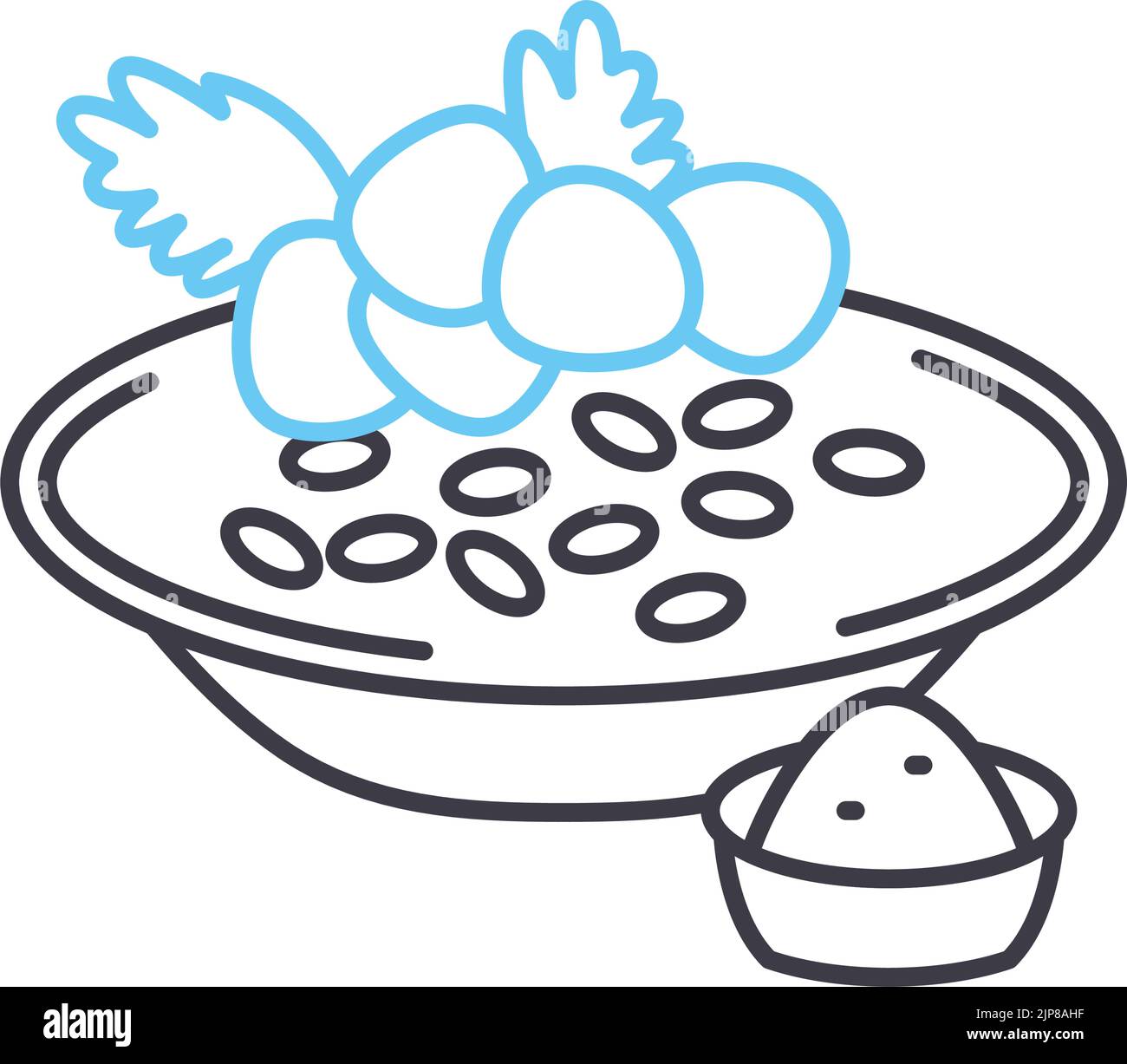 curry line icon, outline symbol, vector illustration, concept sign ...