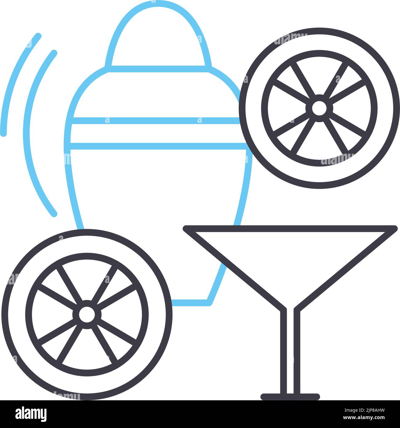 drink mixing line icon, outline symbol, vector illustration, concept ...