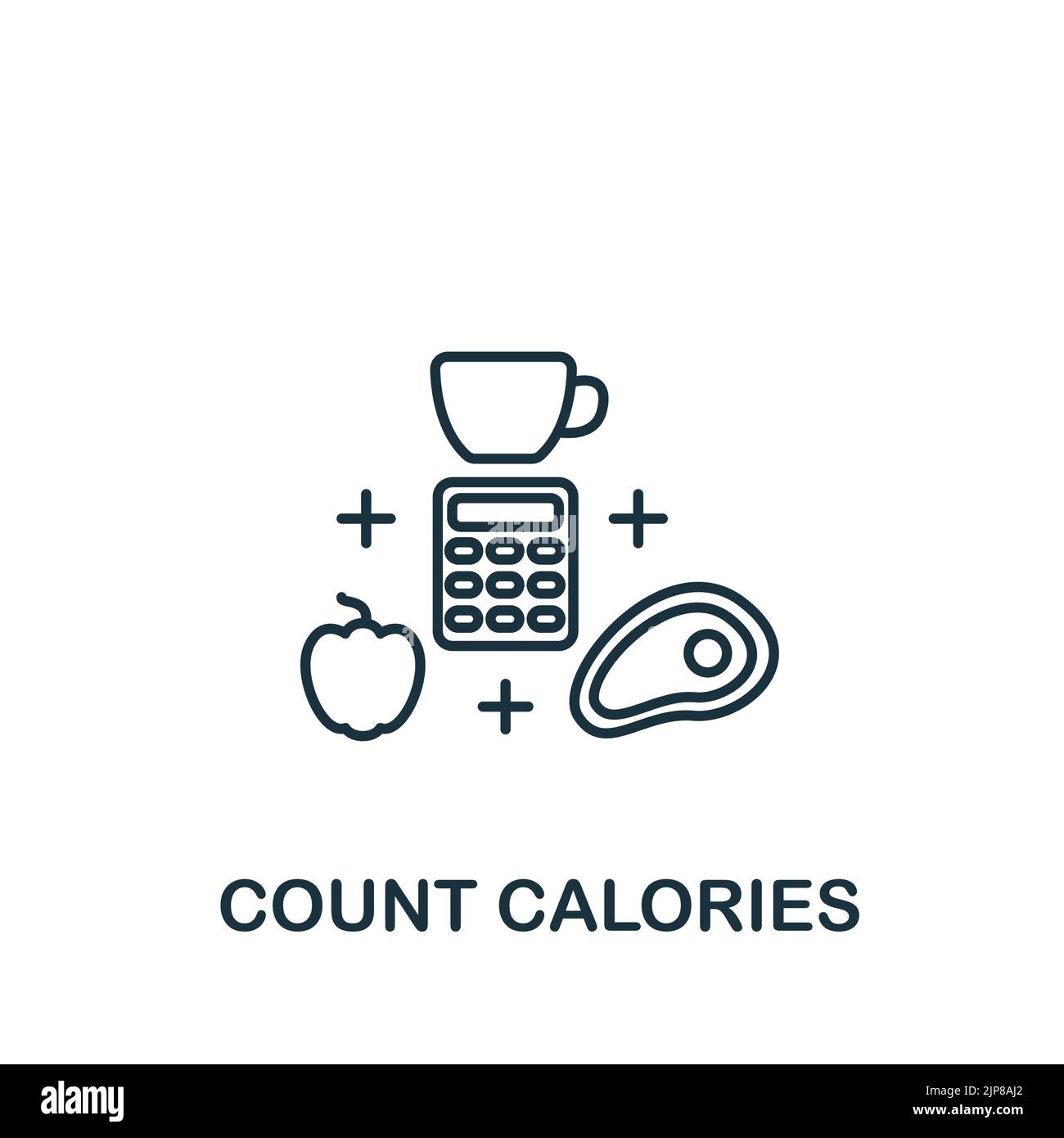 Count Calories icon. Line simple icon for templates, web design and ...