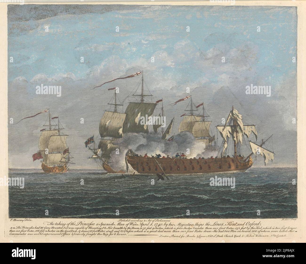 The taking of the Princessa a Spanish Man of War, April 8, 1740 by His ...