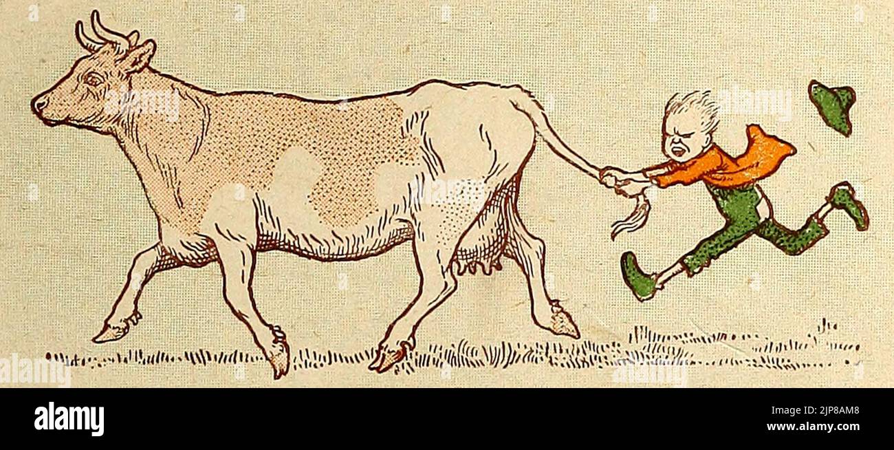 The tale of our cow - illustration at title page Stock Photo - Alamy