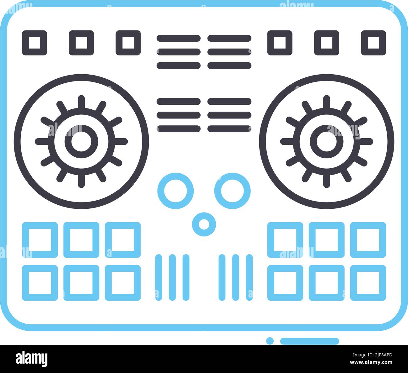 cd mixer console line icon, outline symbol, vector illustration ...
