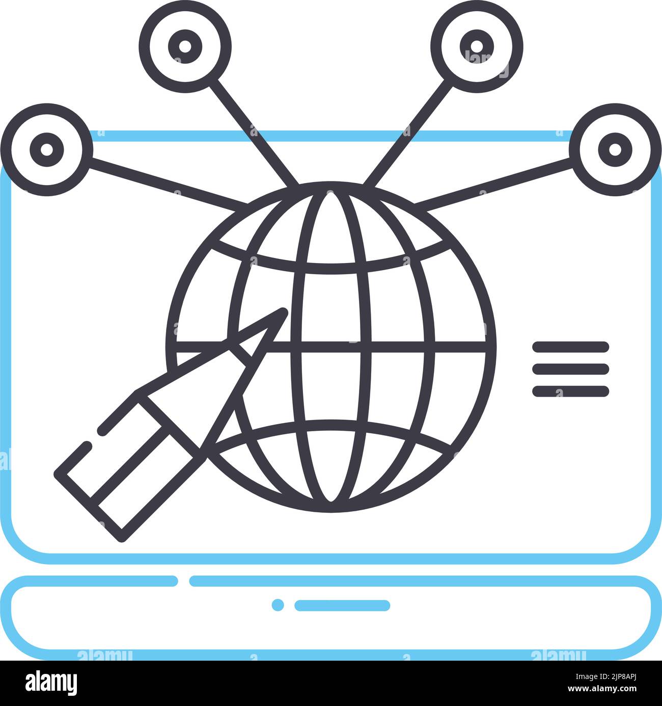 browser line icon, outline symbol, vector illustration, concept sign ...