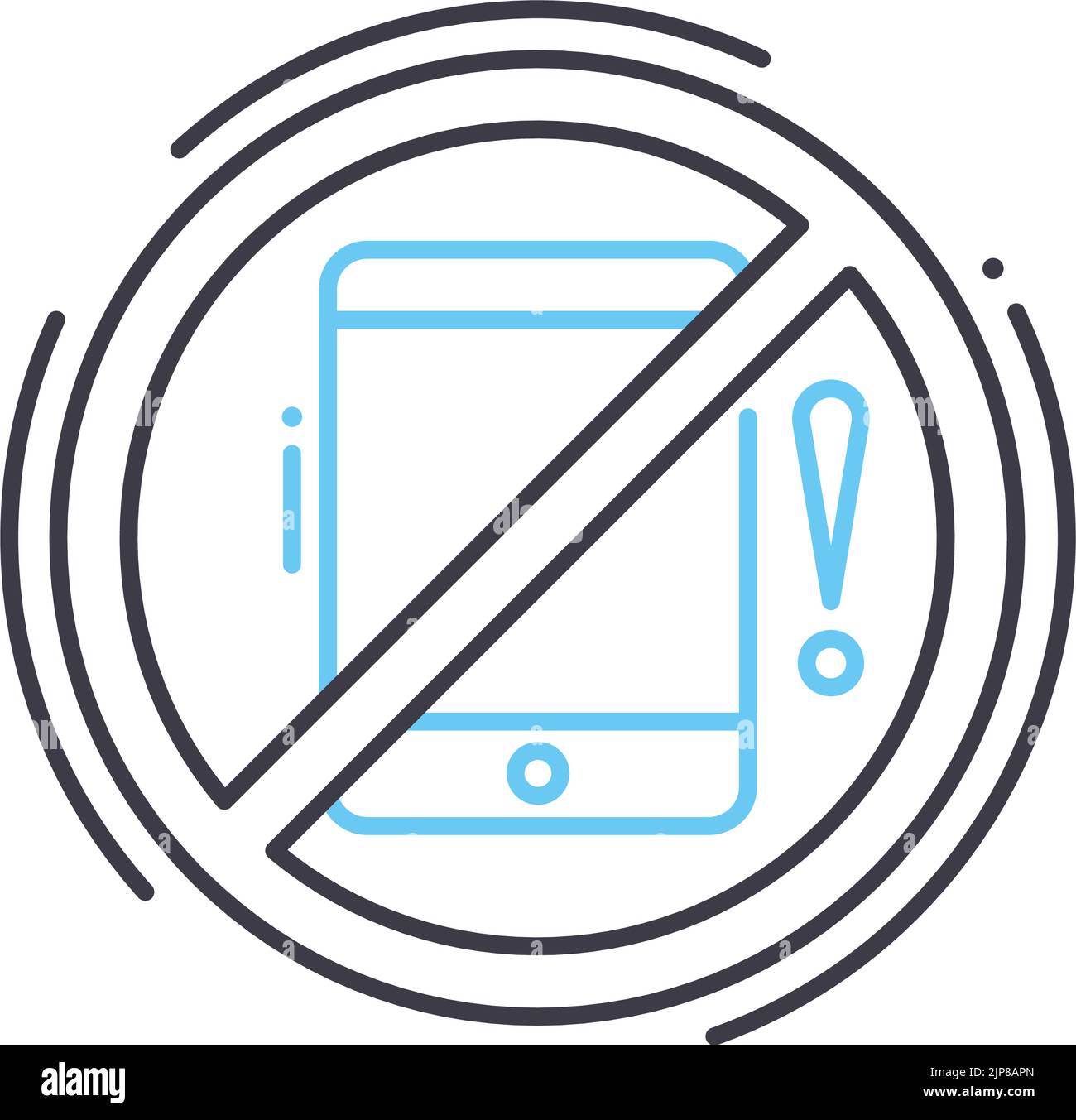 avoid distractions line icon, outline symbol, vector illustration ...