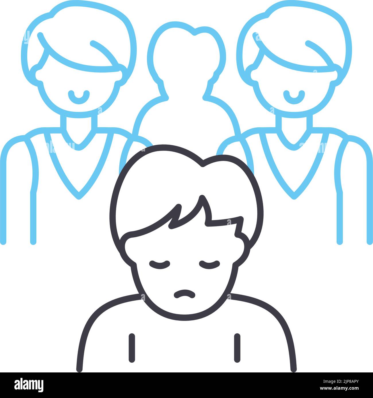 aloofness line icon, outline symbol, vector illustration, concept sign ...