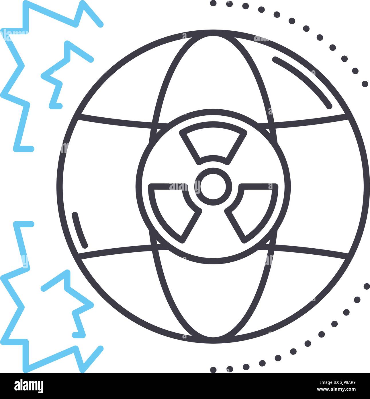 destroy world line icon, outline symbol, vector illustration, concept ...