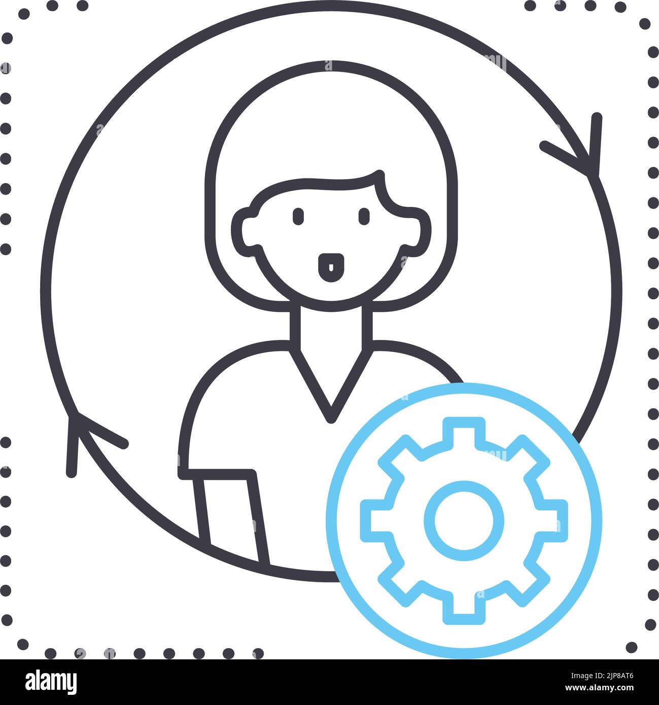 employee management line icon, outline symbol, vector illustration ...