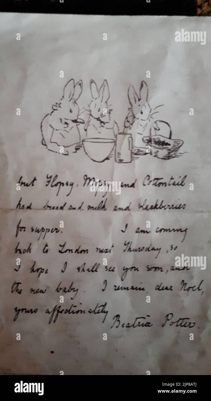 The Tale of Peter Rabbit - letter to Noel Moore part 4 Stock Photo - Alamy