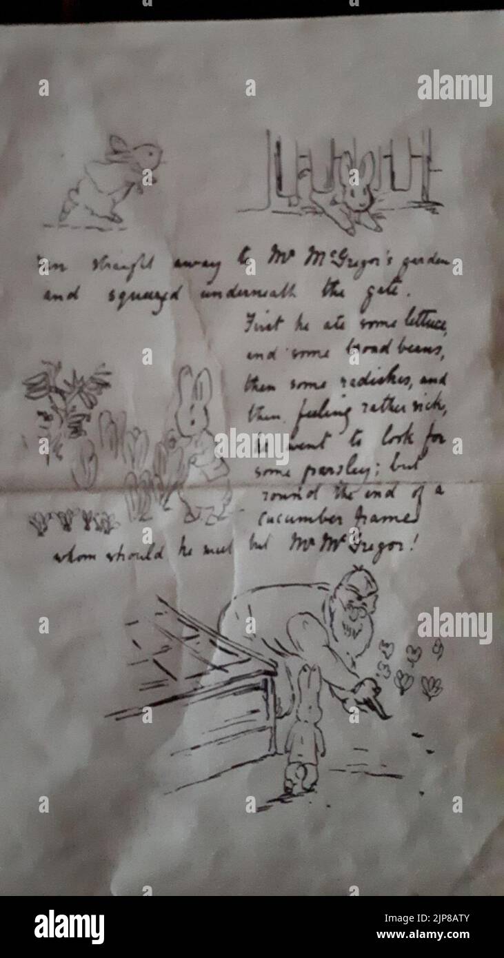 The Tale of Peter Rabbit - letter to Noel Moore part 2 Stock Photo - Alamy