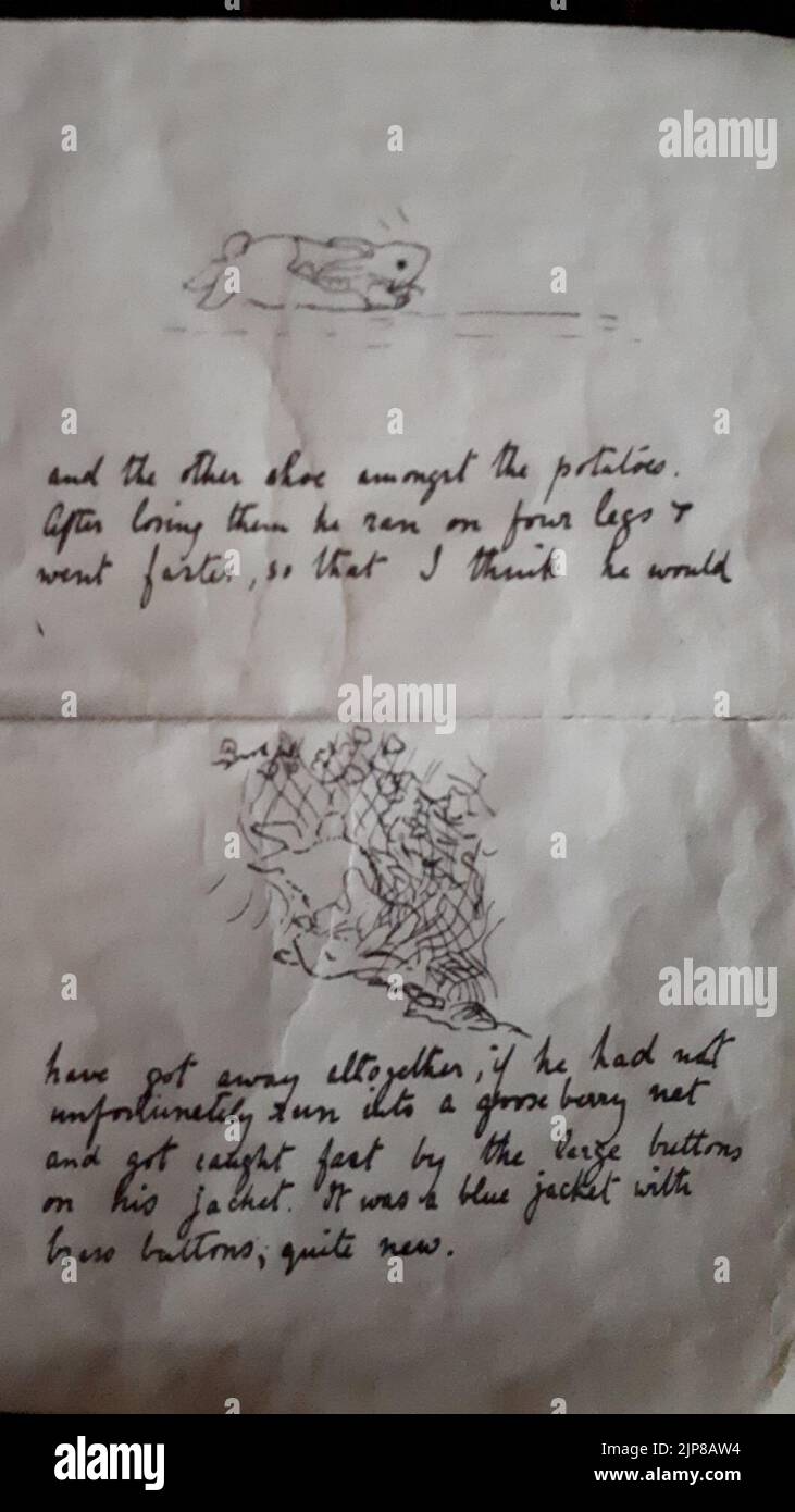 The Tale of Peter Rabbit - letter to Noel Moore part 3 Stock Photo - Alamy