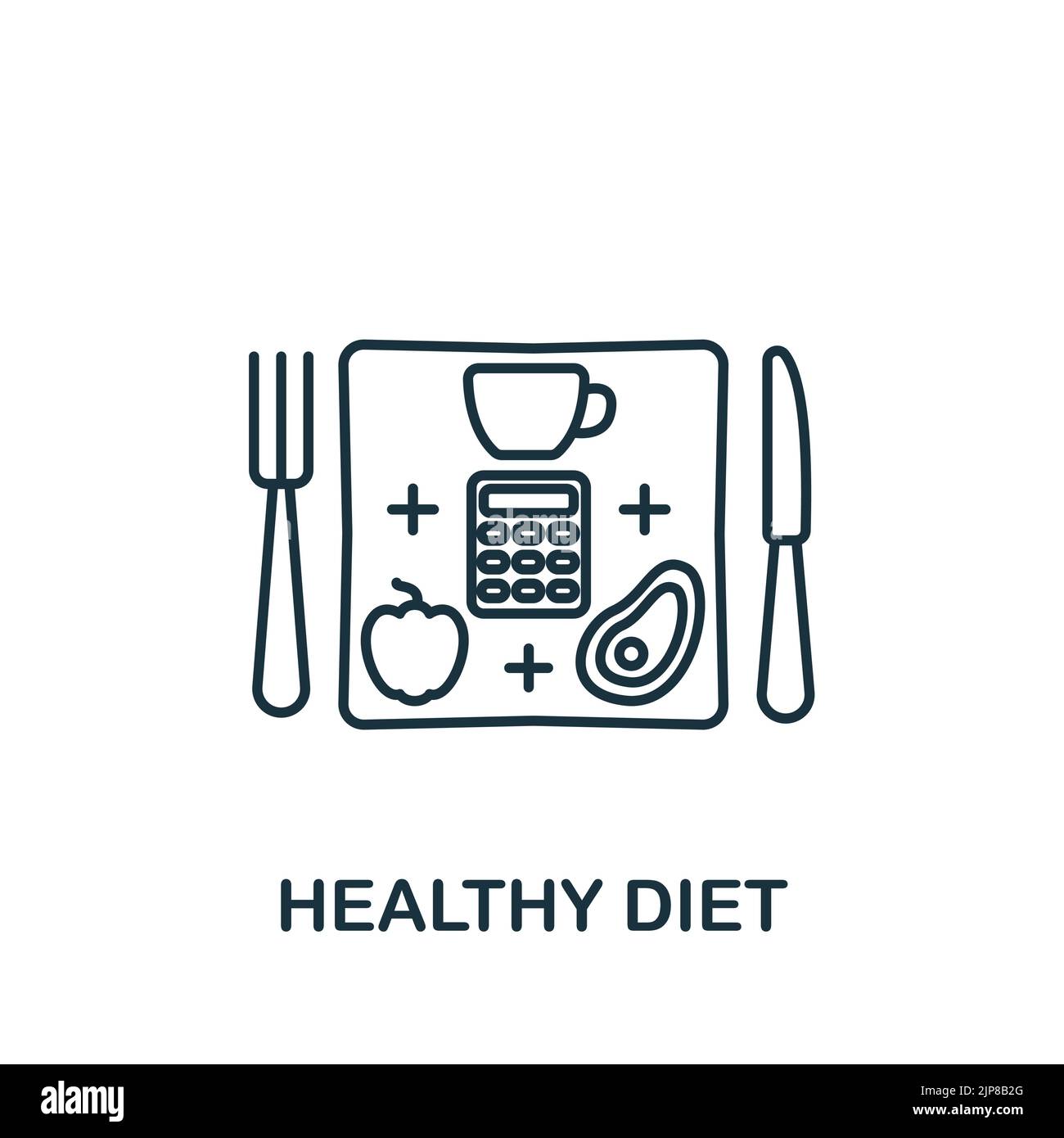 Healthy Diet icon. Line simple Healthy Lifestyle icon for templates ...
