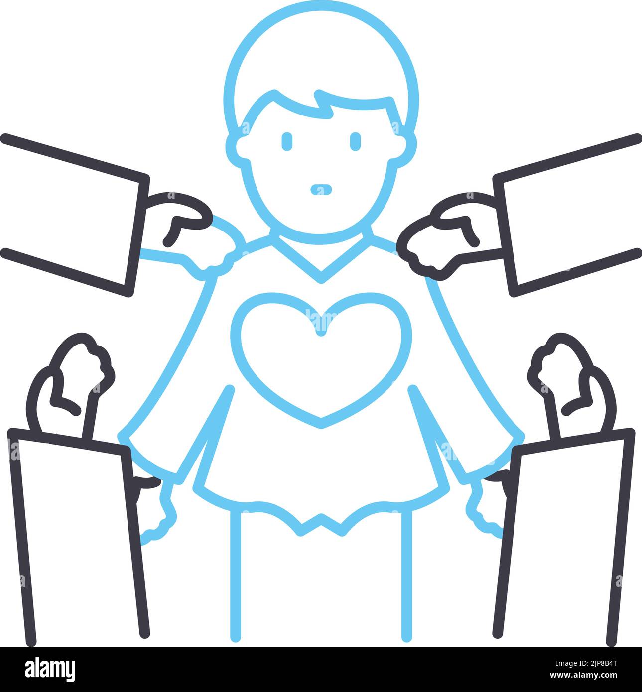 dedicate line icon, outline symbol, vector illustration, concept sign ...