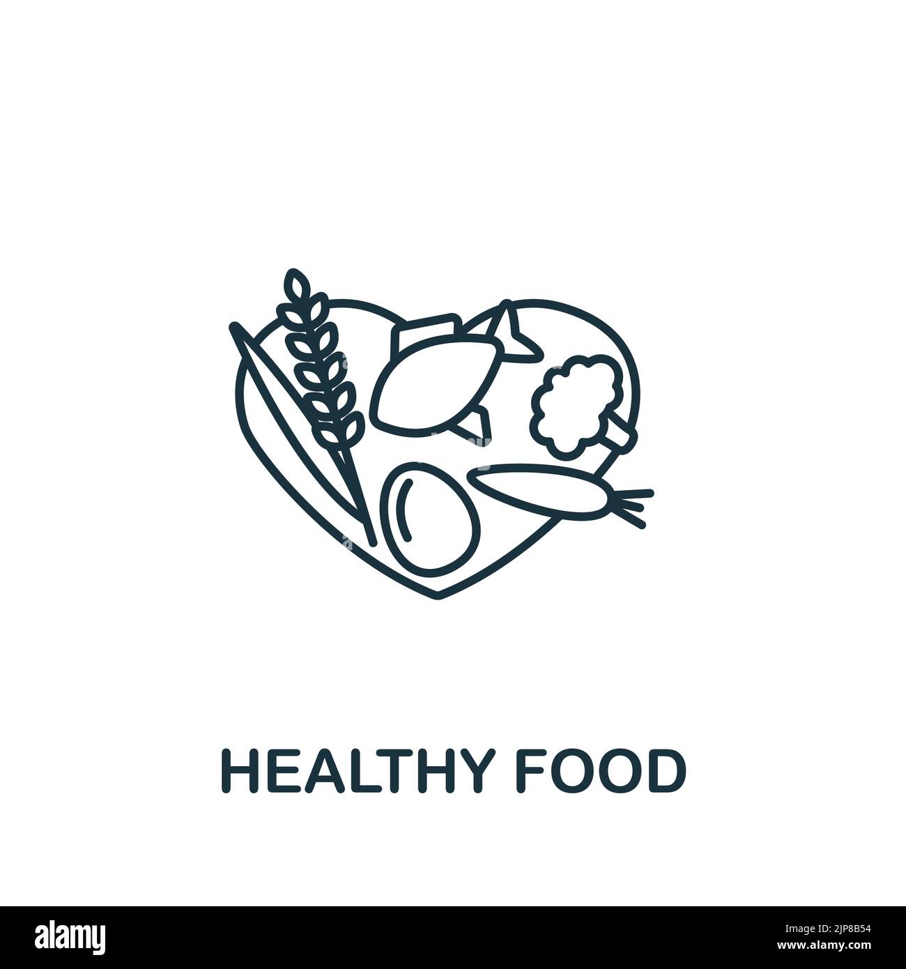 Healthy Food icon. Line simple Healthy Lifestyle icon for templates ...