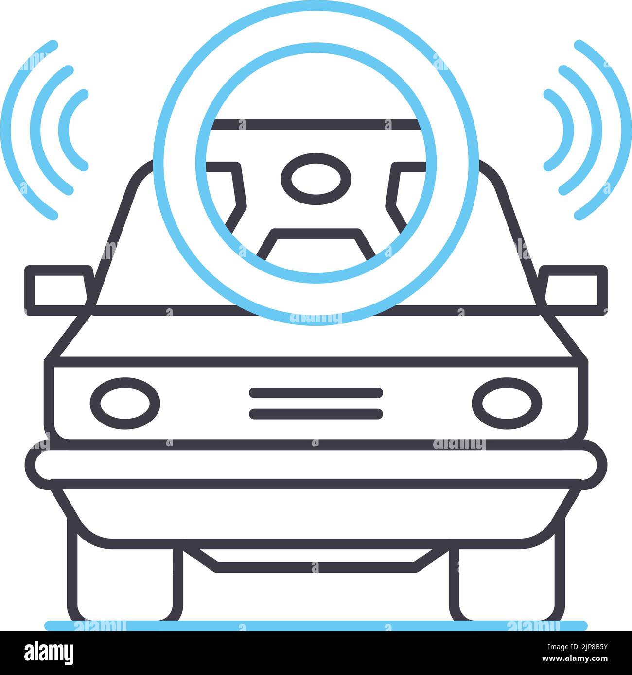 car control line icon, outline symbol, vector illustration, concept ...