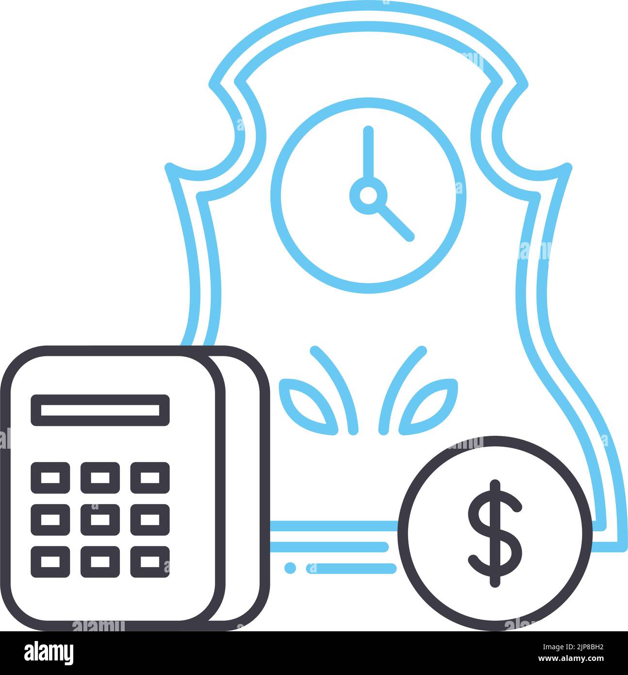 Check Price Line Icon Outline Symbol Vector Illustration Concept