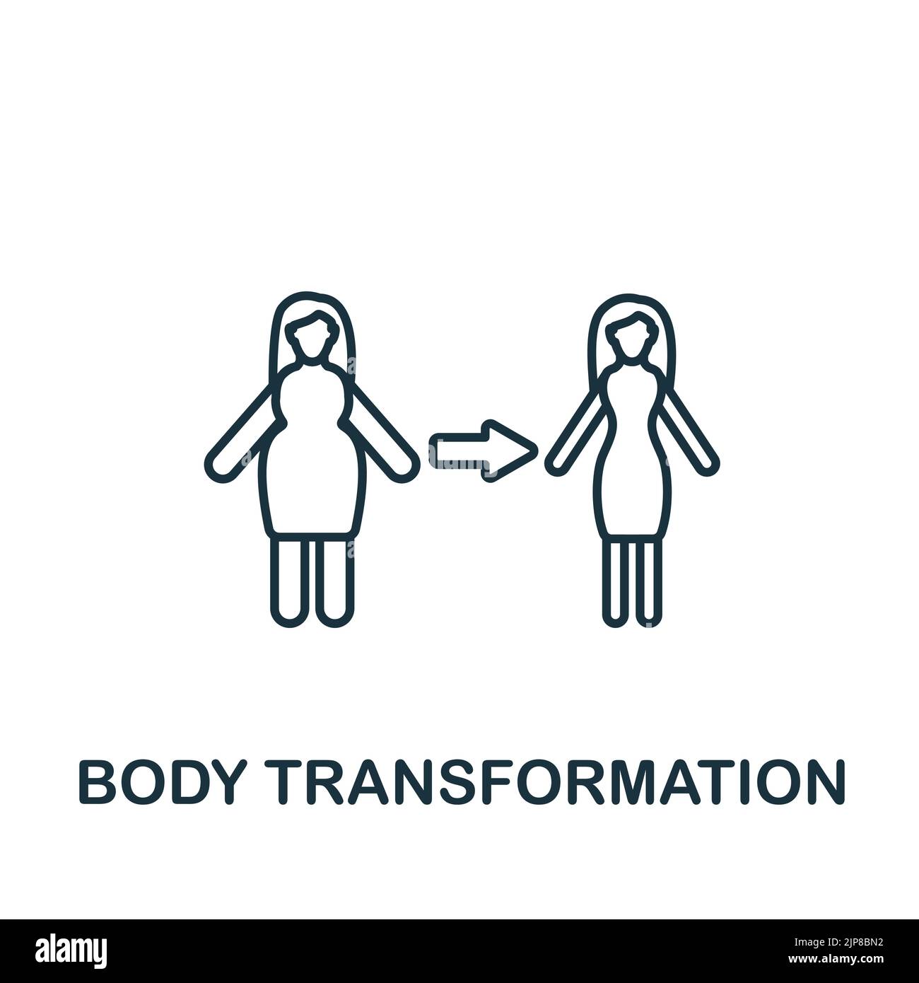 Body Transformation icon. Line simple Healthy Lifestyle icon for ...