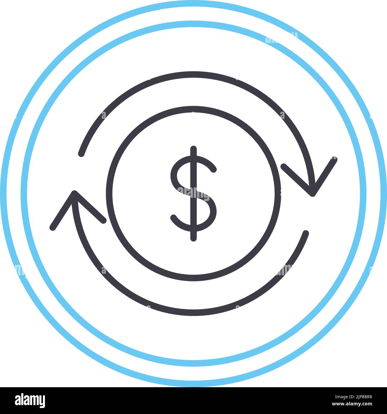 asset turnover line icon, outline symbol, vector illustration, concept ...