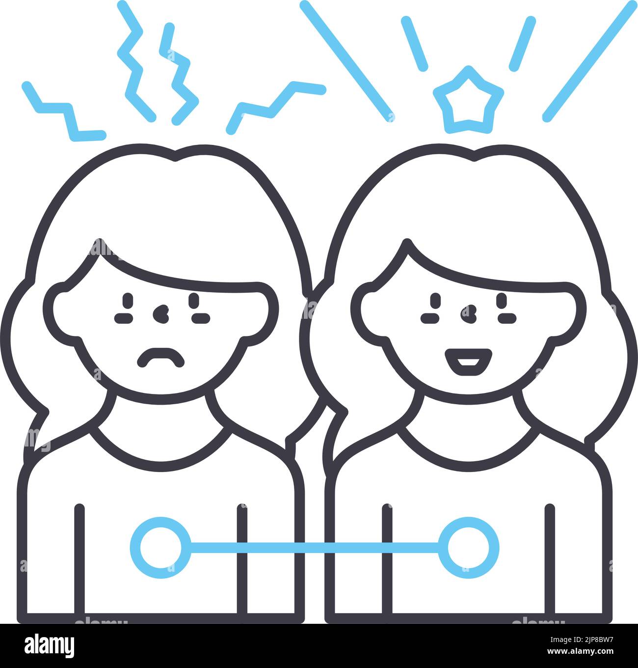 borderline personality disorder line icon, outline symbol, vector ...