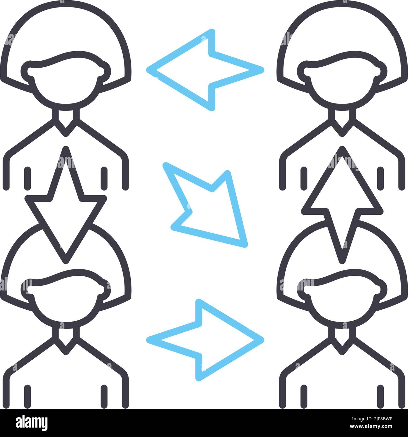 delegating tasks line icon, outline symbol, vector illustration ... delegating tasks line icon, outline symbol, vector illustration ...