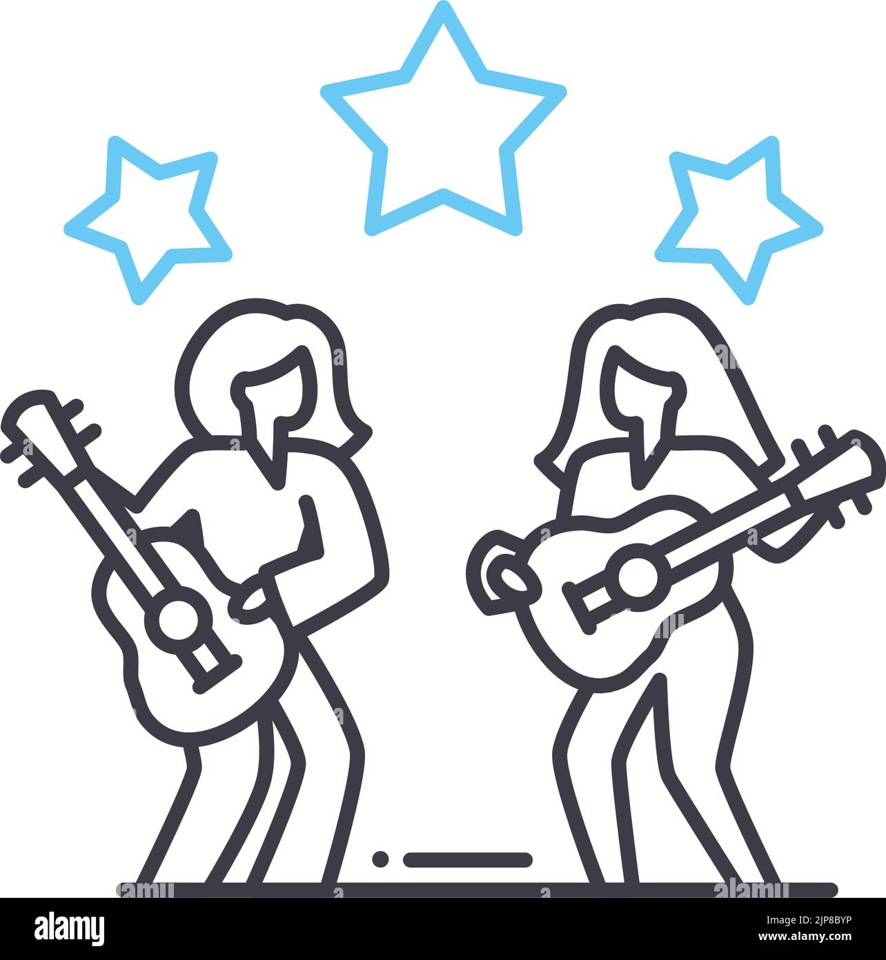 band line icon, outline symbol, vector illustration, concept sign Stock ...