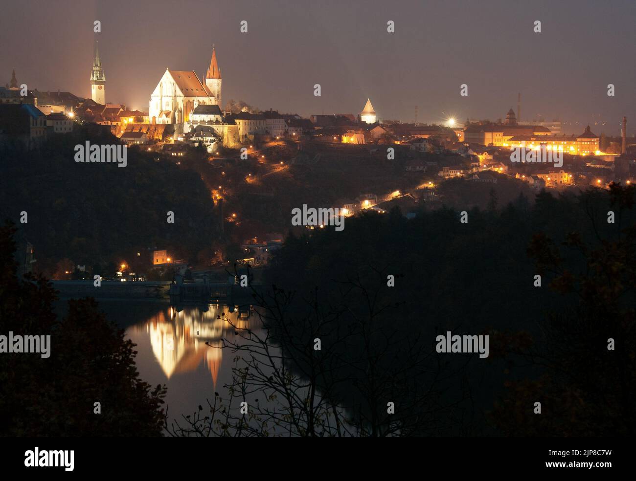 Night view of Znojmo town, Czech Republic Stock Photo - Alamy