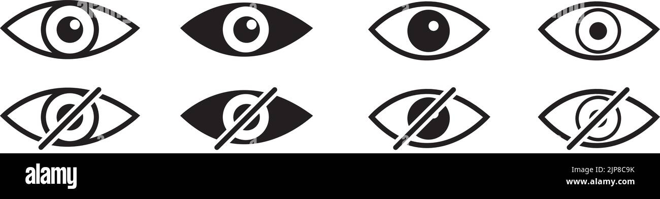 A set of eye icons. Eyesight symbol. Simple eyes collection Stock ...